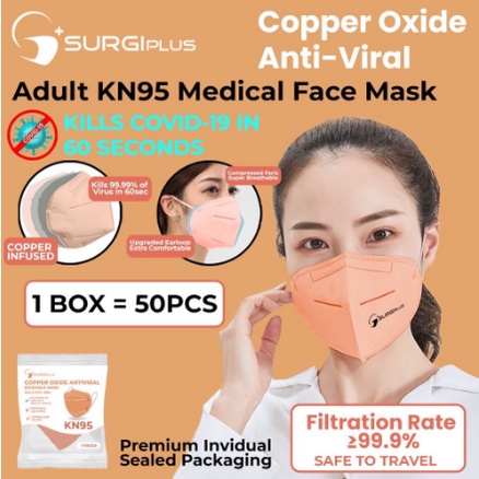 Surgiplus Medical Grade Oxide Antiviral KN95 Face Mask 【Kill 99.99% of ...