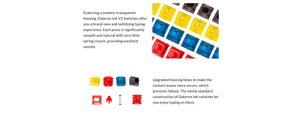 Keychron Gateron Ink V2 Switch Set with Holder - Yellow/Red (35 Pcs ...