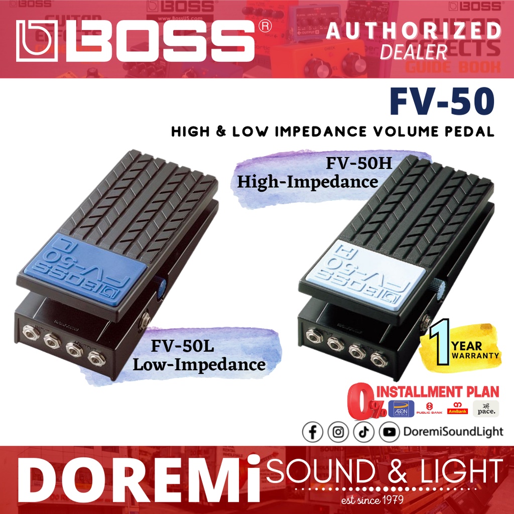 BOSS FV-50 Stereo Volume Guitar Pedal for High and Low Impedence ...