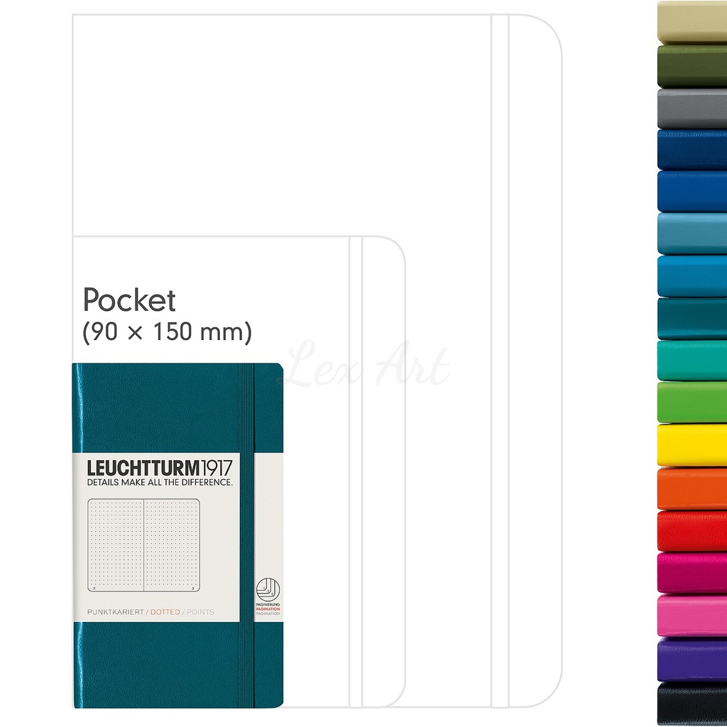 Leuchtturm1917 Hardcover Pocket Notebook (A6) with Ruled / Dotted ...
