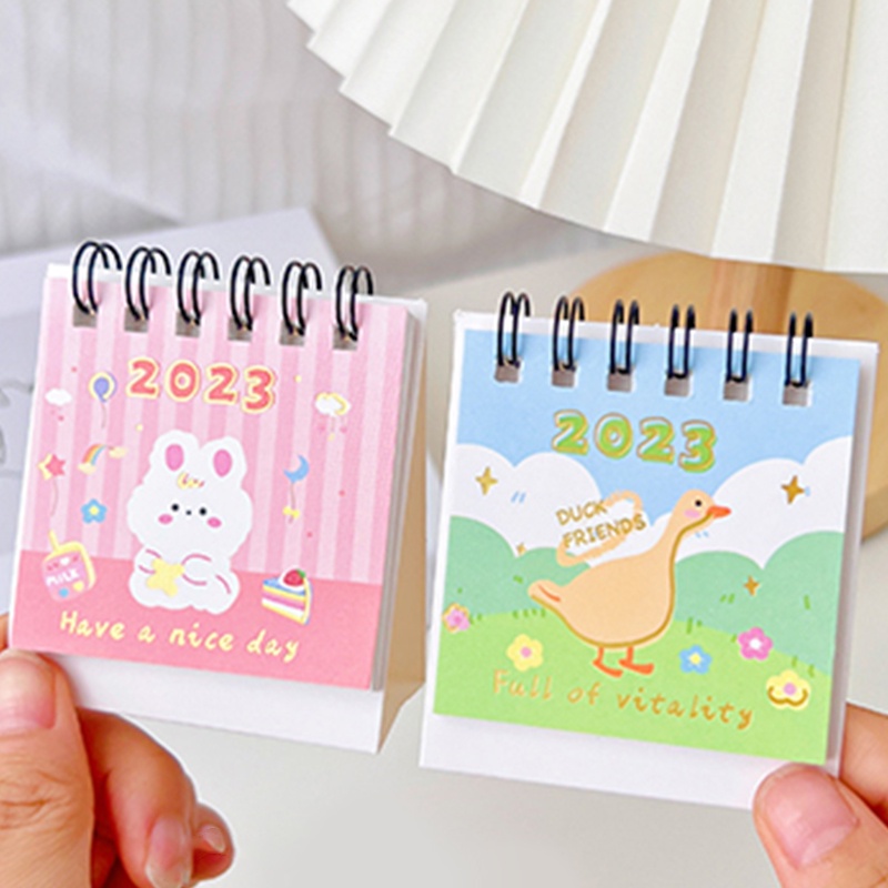 2023 Cute Cartoon Desk Calendar Student Mini Vertical Daily Planner ...