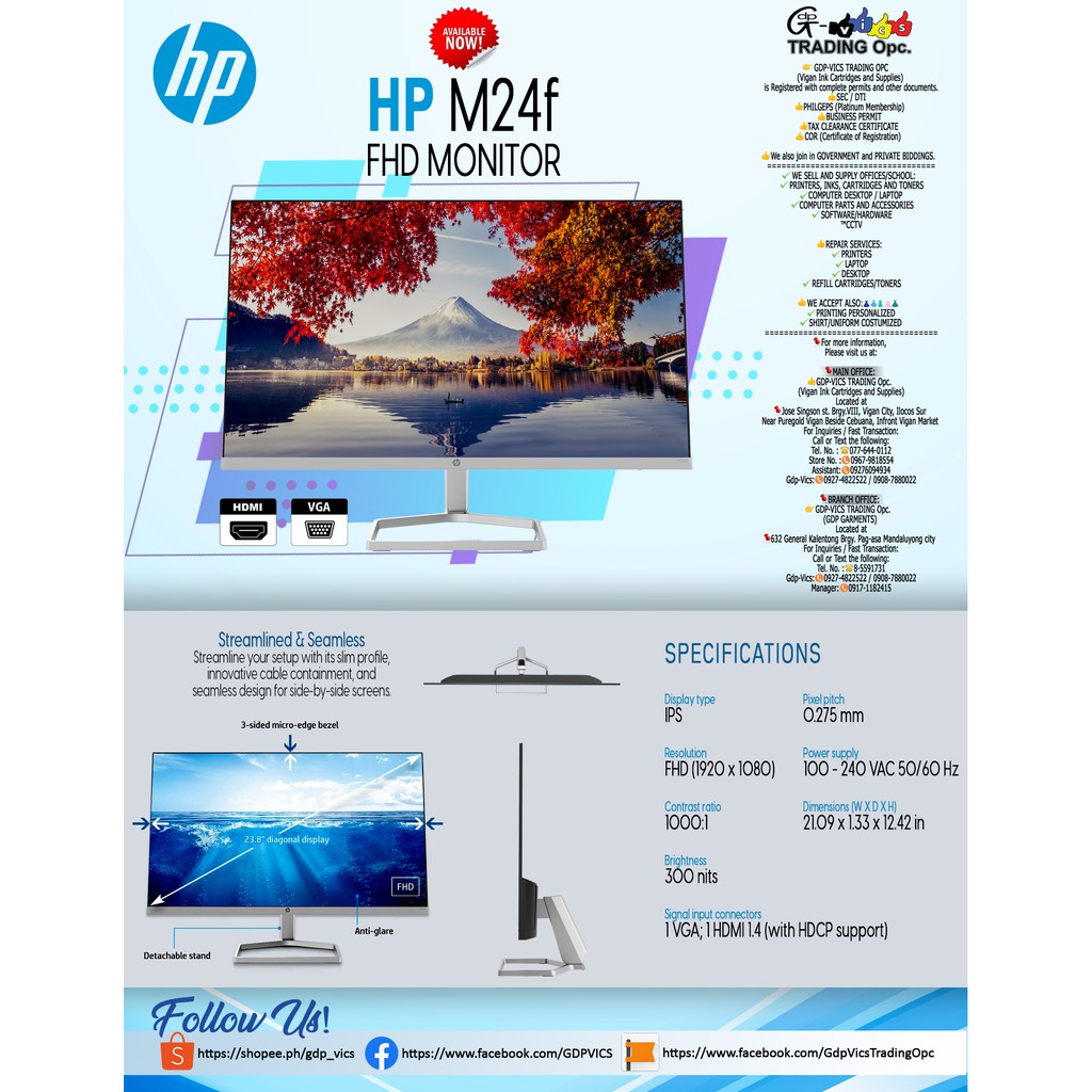 HP M24f - 23.8" FHD Monitor | Shopee Malaysia