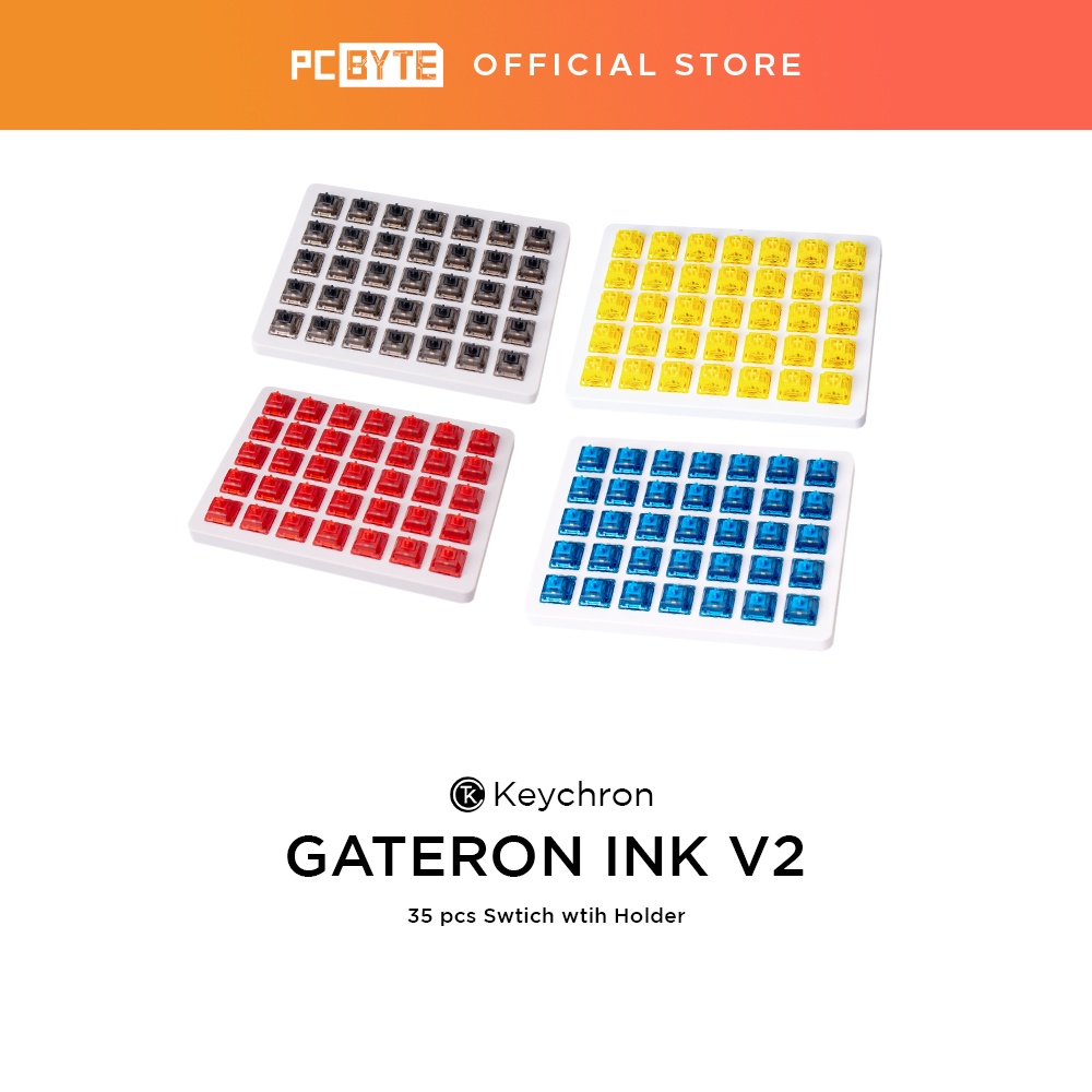 Keychron Gateron Ink V2 Switch Set with Holder - Yellow/Red (35 Pcs ...