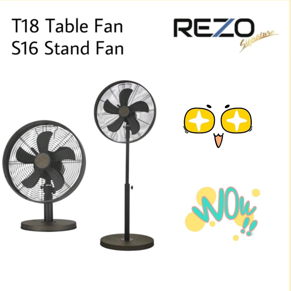 Rezo S16 / T18 Premium Antique Heavyduty Stand fan Table fan | Shopee ...