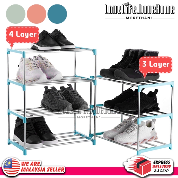 4 layer or 3 layer Stackable Shoe Rack, Lightweight Shoe Shelf Storage ...
