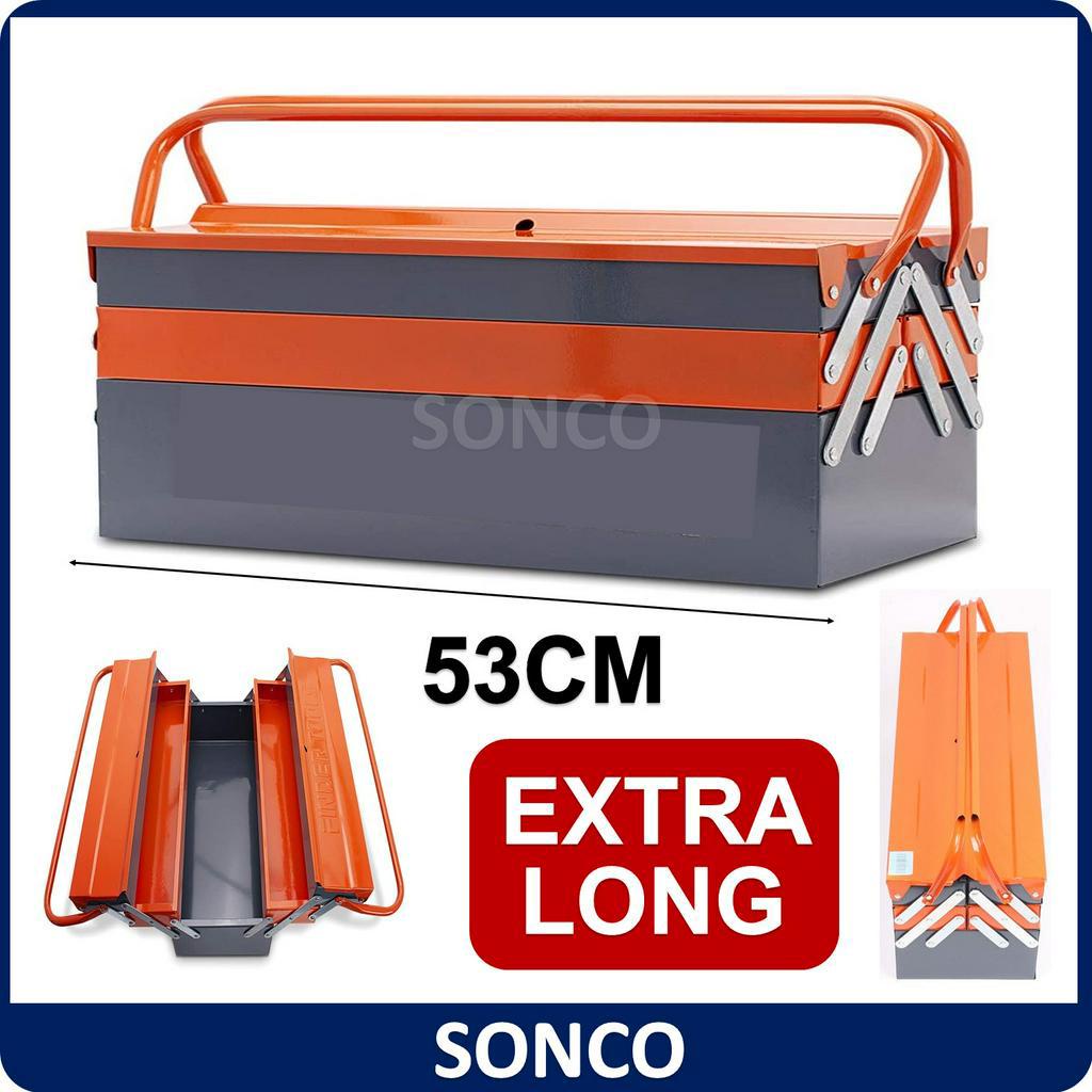 SONCO Extra Long 3 Layer Metal Toolbox Tool Box Metal Cantilever 3 ...