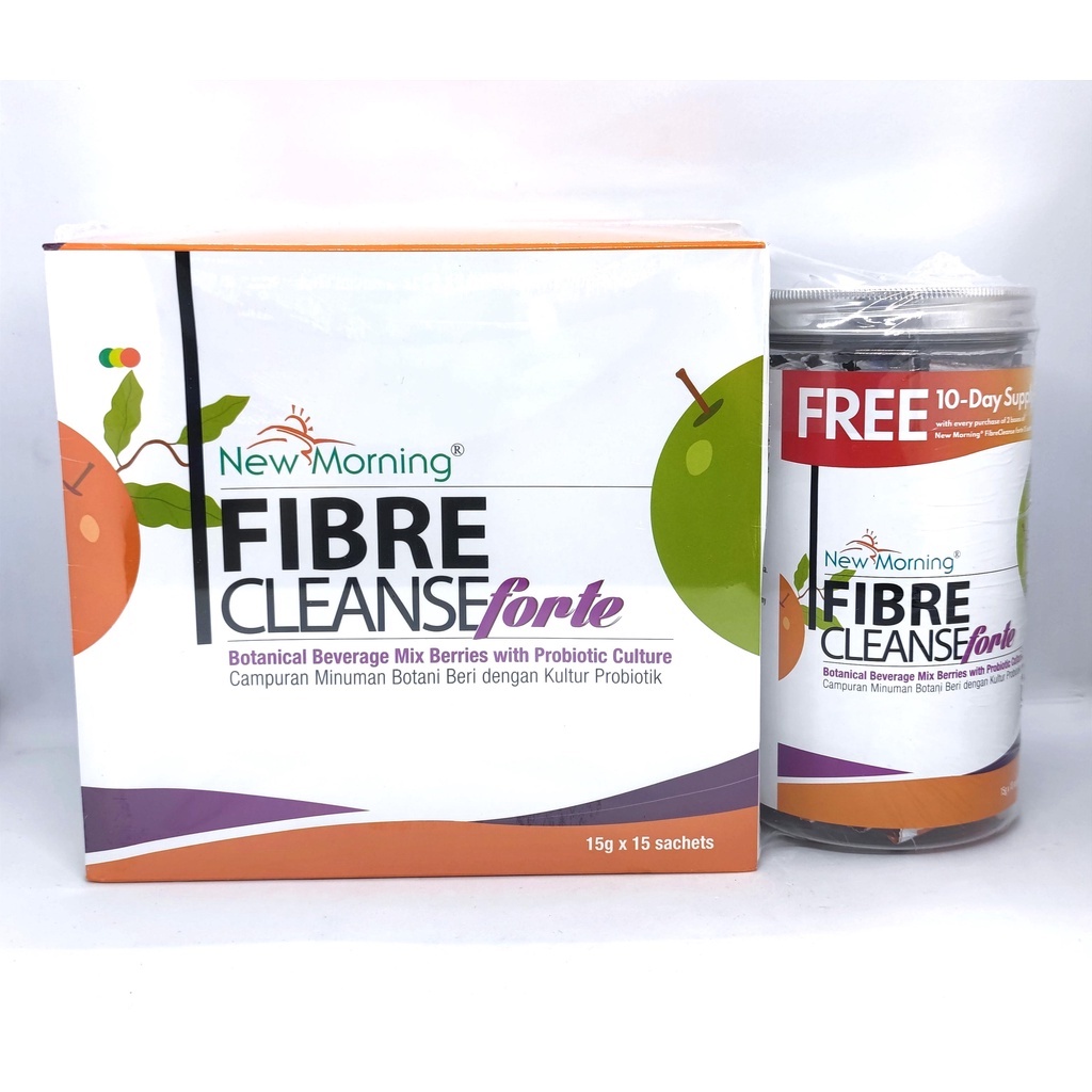 New Morning Fibre Cleanse Forte 2 x 15 sachets FOC 10 sachets (15g ...