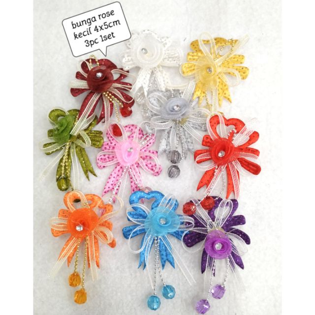 Decor bunga rose kecil 4x5cm 3pc 1set | Shopee Malaysia