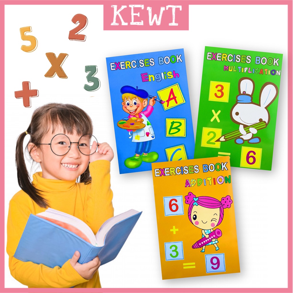 Kewt ABC 123 Bijak Sifir A5 Multiplication Addition Table Book Alphabets Kids Education Maths ...