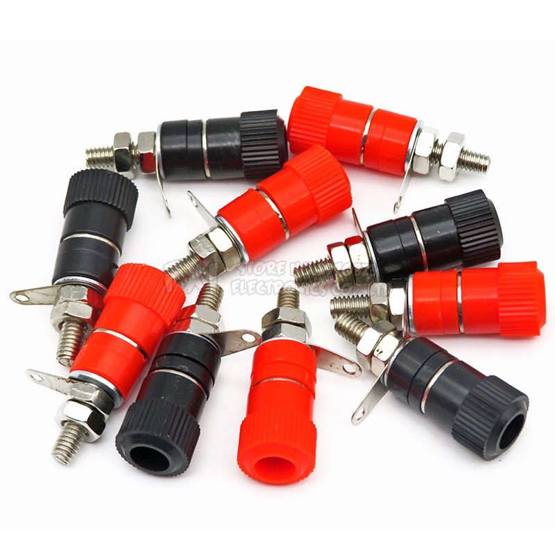 5PCS Terminal Blocks JS-910B 4MM Black Red FDKJGECF Terminal Connector ...