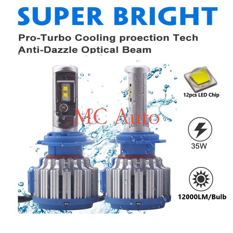 Super Bright 12000LM Head Lamp LED With Turbo Fan Headlight LED T1 LED ...