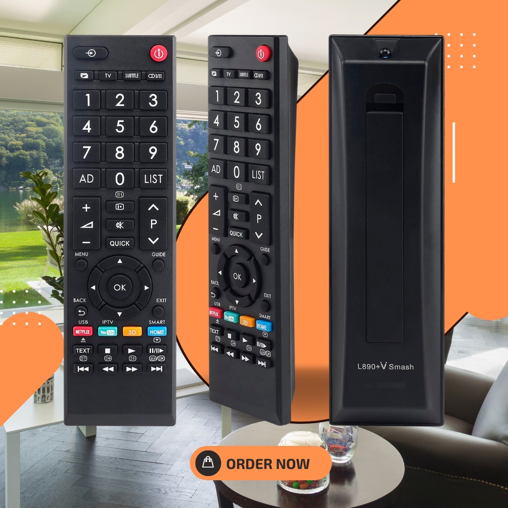 Remote Toshiba LCD LED TOSHIBA TV Remote Control Kontrol Replacement RM ...