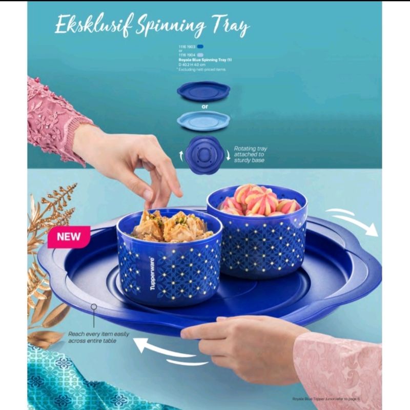 Tupperware Royale Blue Spinning Tray (1pc) no one touch canister tray ...