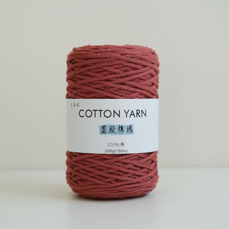 3mm pure cotton round yarn ins round cotton yarn weaving line cotton yarn handmade bag crochet ...
