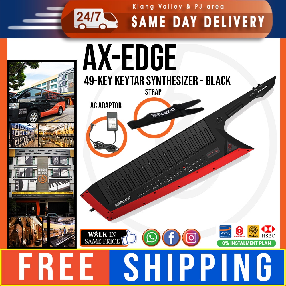 Roland AX-Edge 49-Key Keytar Synthesizer with FREE Shipping - Black ...