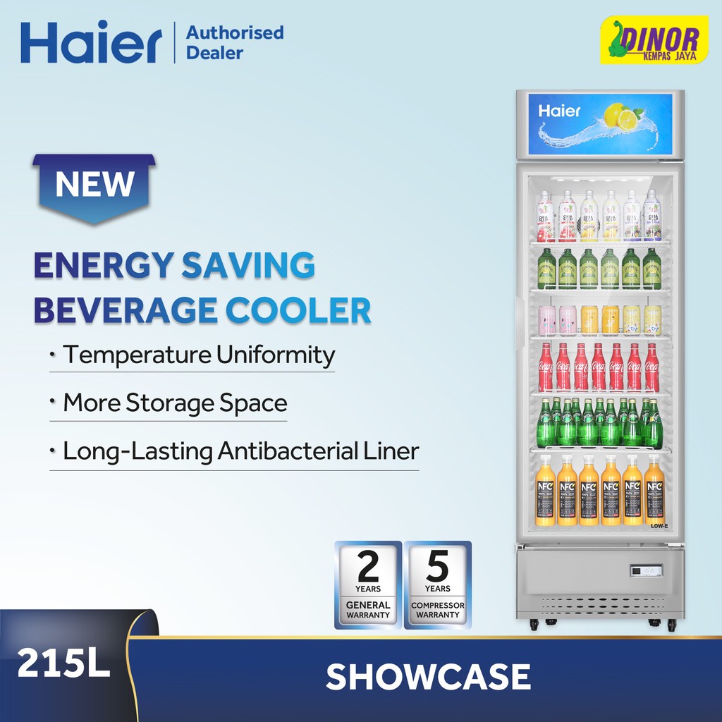 Haier 215L Cool Beverage Showcase Chiller With Anti-Bacterial ...