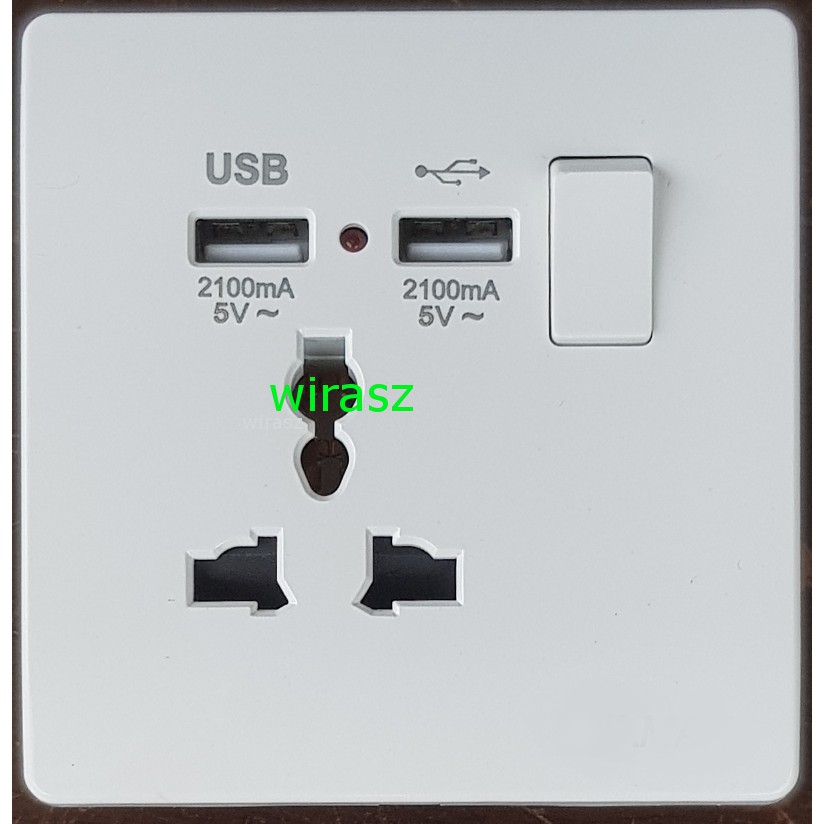 High Quality Multi Universal switch socket with 2 usb port - 250V 13A ...