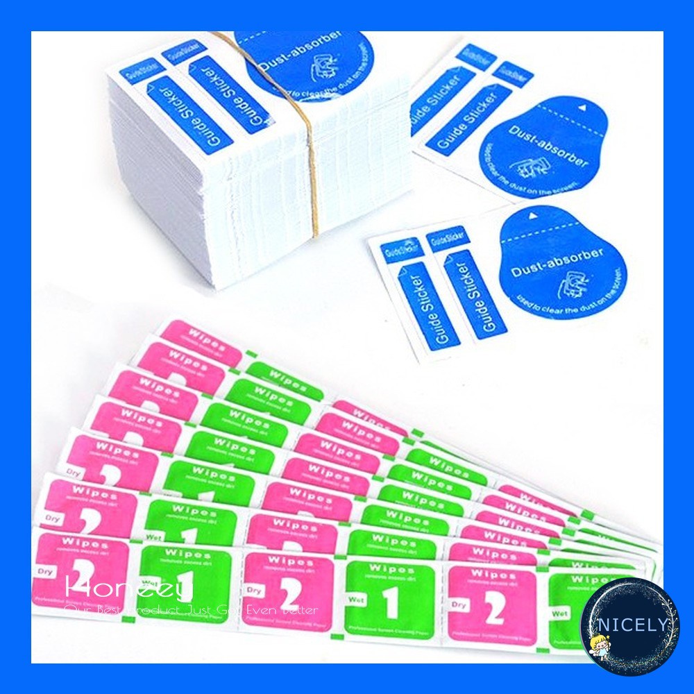 10PC Removal Sticker Paper Dry Wet Wipes Dust Absorber LCD Tempered ...