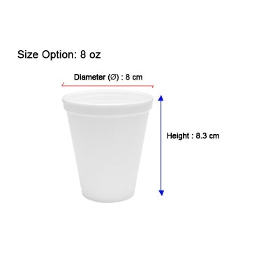 polystyrene foam cup 8oz / cawan polisterin / disposable foam cups ...