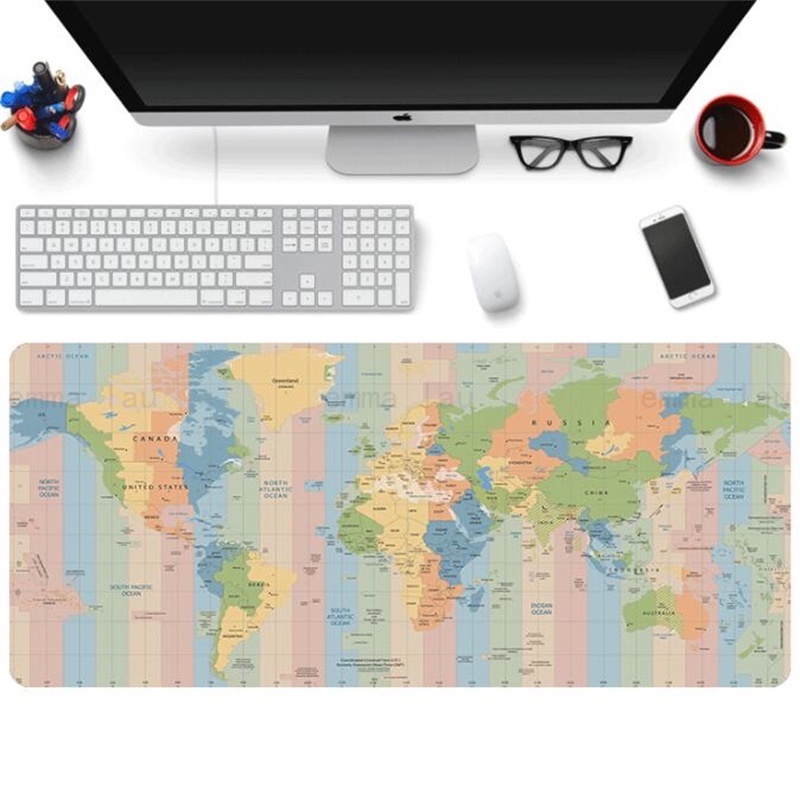 900x400x2mm Mouse Pad Map Pattern Rubber Mouse Mat Office Keyboard ...