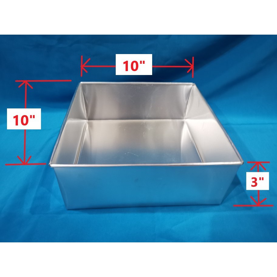 BAKING TRAY - ALUMINIUM CAKE TIN (10" X 10") (HEIGHT 3") (1 SET = 2 ...