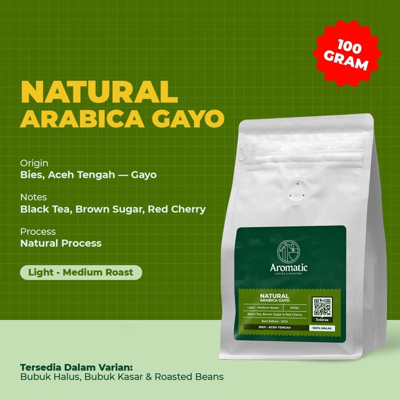 Arabica GAYO NATURAL COFFEE 100 GRAM (Price / Seeds) Automatic COFFEE ...