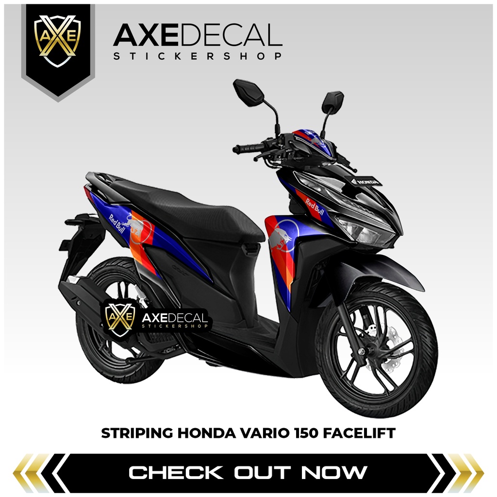 Striping Vario 150 Facelift Redbull/Honda Vario Motorcycle Stickers ...