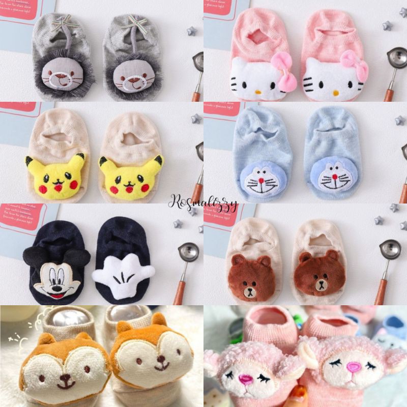 LZ Stokin Baby 3D Comel Baby Puffy Socks Newborn Cartoon Mickey ...