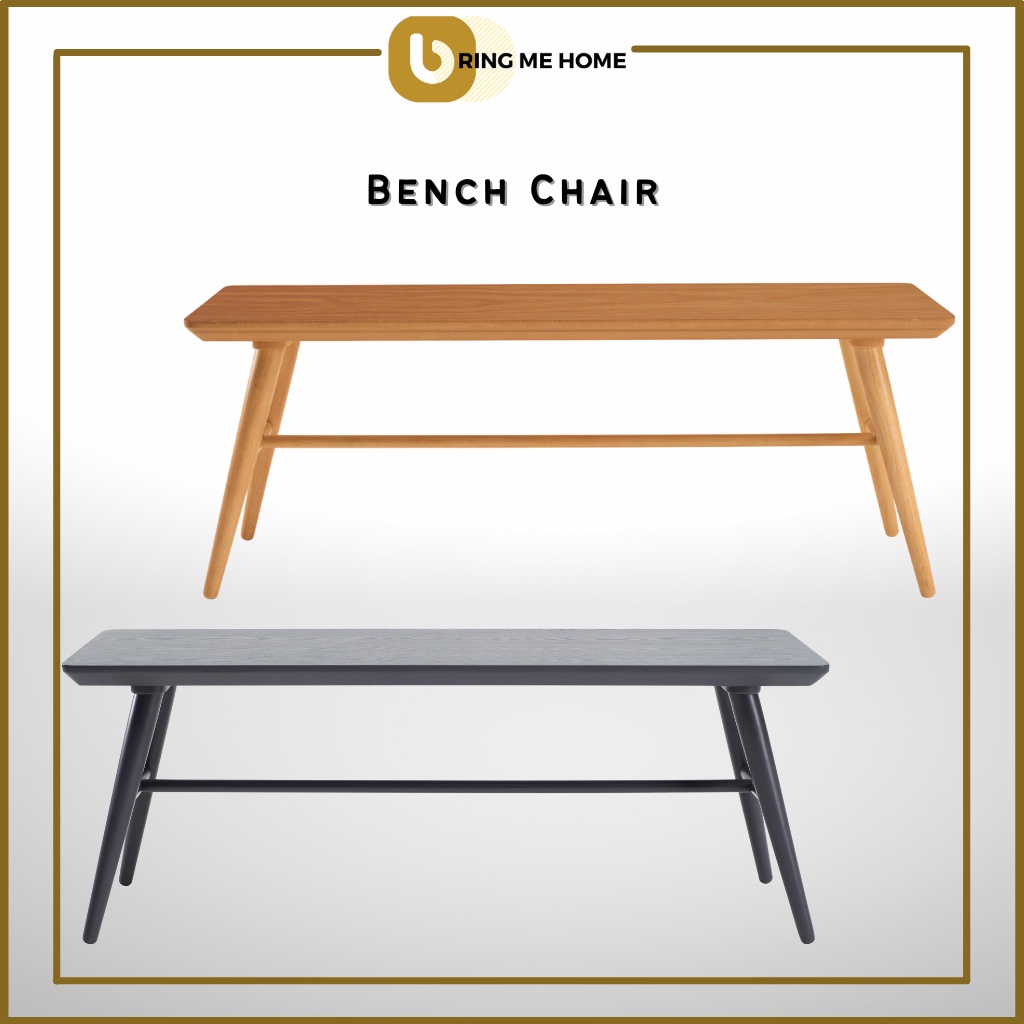 BMH MARIAM Wooden Bench Chair Stool Dining Chair Bangku Makan Bangku ...