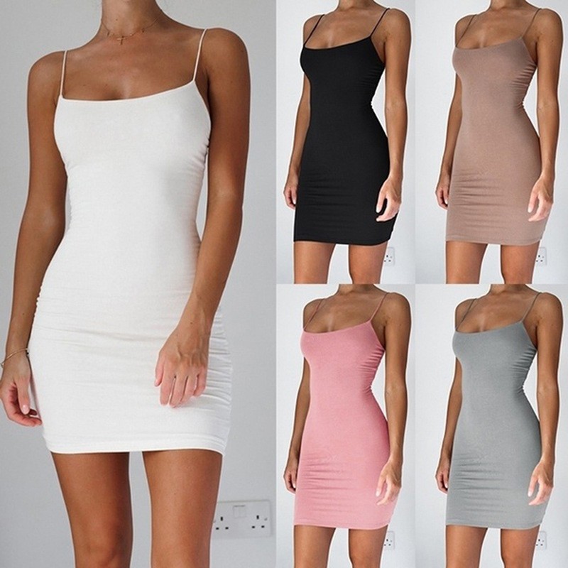 Women Bodycon Dress Sexy Plus Size Slim Fit Club Party Dresses Sundress ...