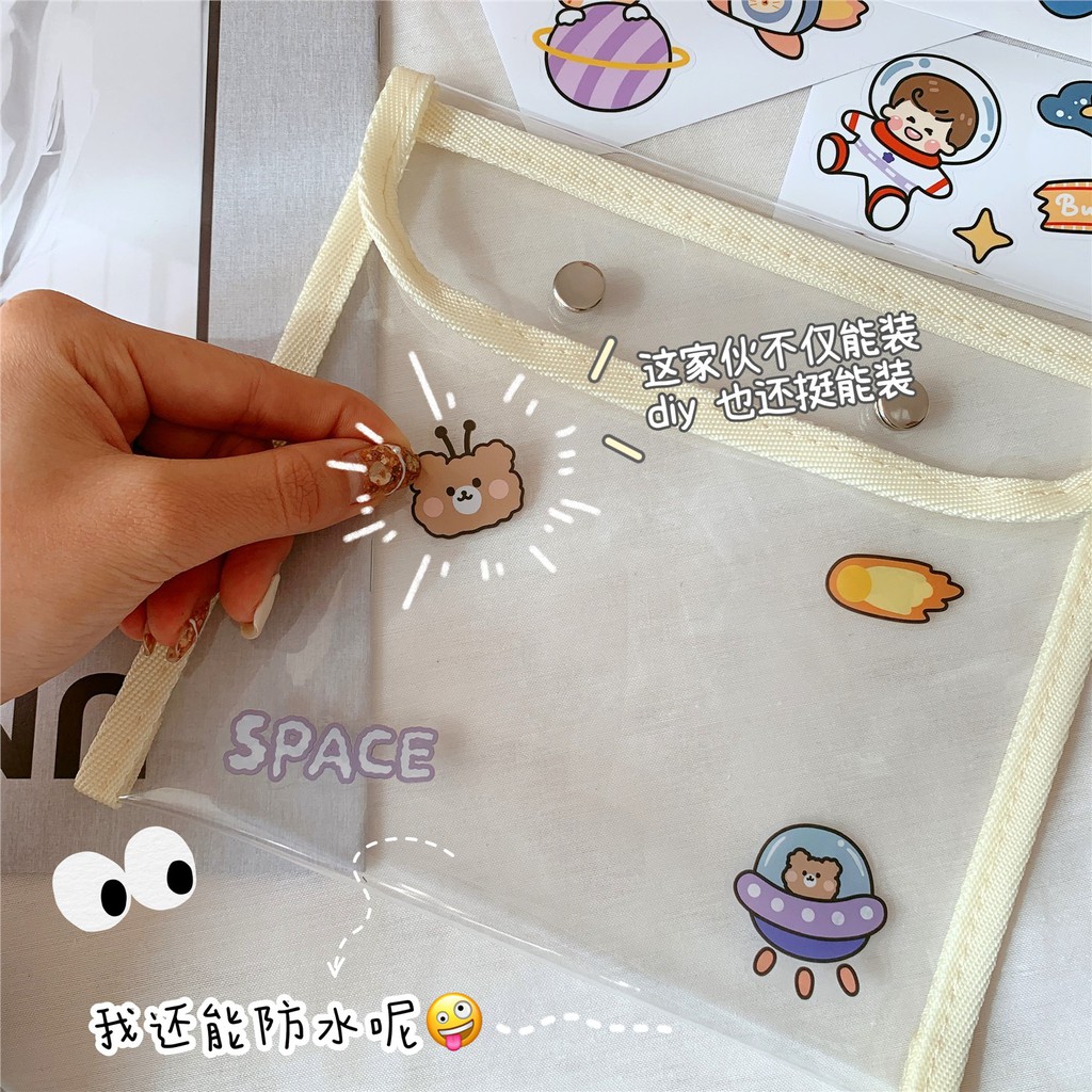 เครื่องสำอาง♟ ins beg tangan alat tulis akaun mudah alih transparan ...