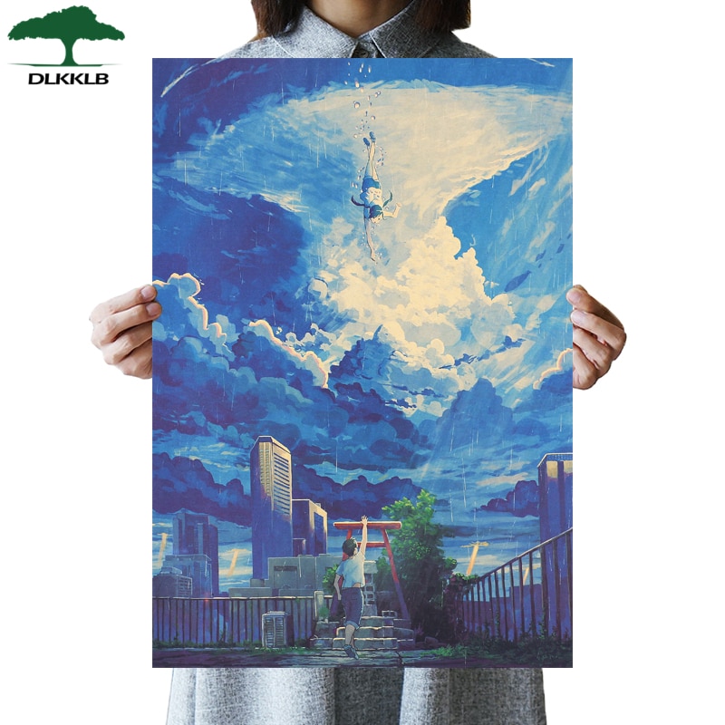 DLKKLB Classic Anime Weathering with You Movie Poster Kraft Paper Wall ...