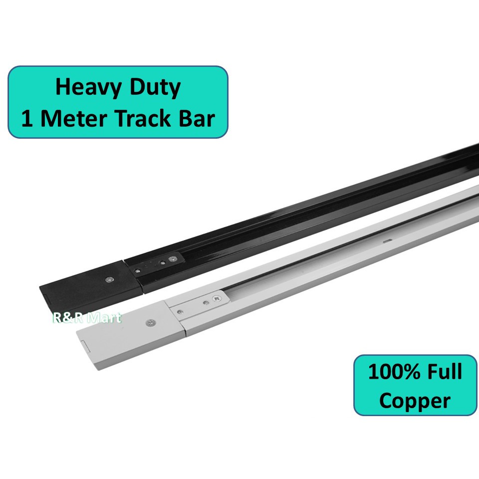 Track Light Bar/ Rail (Black / White) 1 Meter | Shopee Malaysia