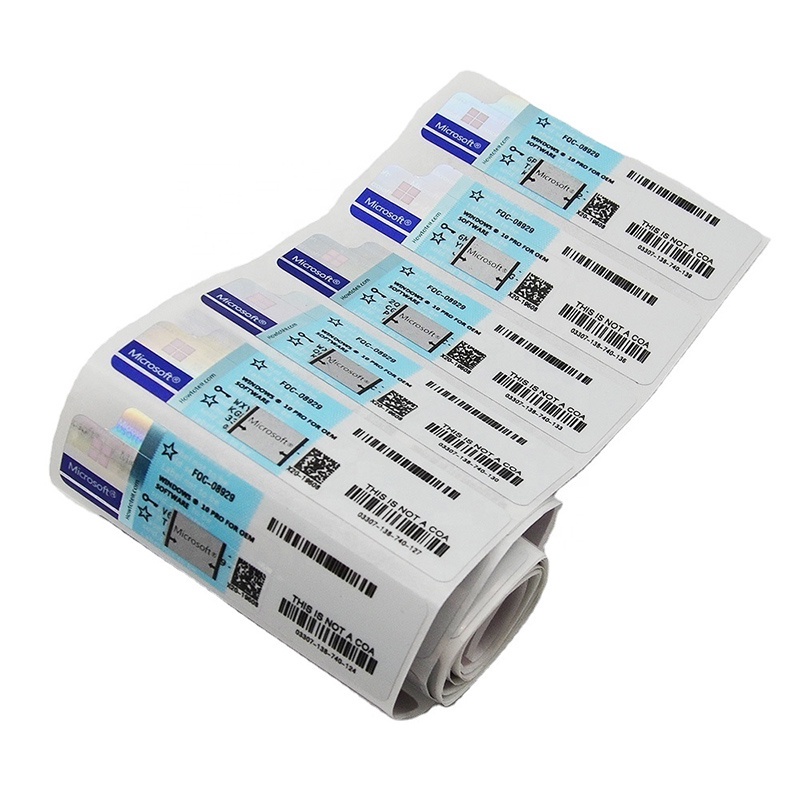 Genuine Win.10 Pro Version OEM Win.10 Pro Version Blue Serial Number ...