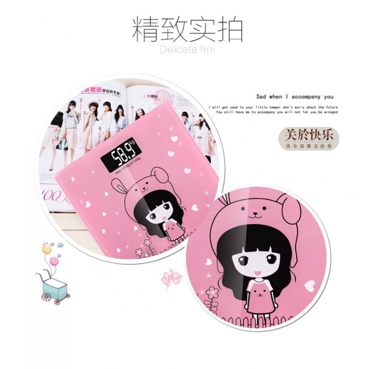 Digital Electronic Body Weight Cute Weighing Scale Cartoon Timbang ...