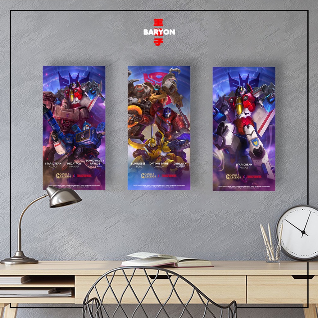 KAYU Baryon MOBILE LEGENDS X TRANSFORMERS Room Decoration Wooden Poster ...