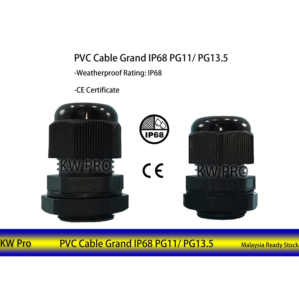 PVC Cable Gland IP68 PG11/ PG13.5 Black | Shopee Malaysia