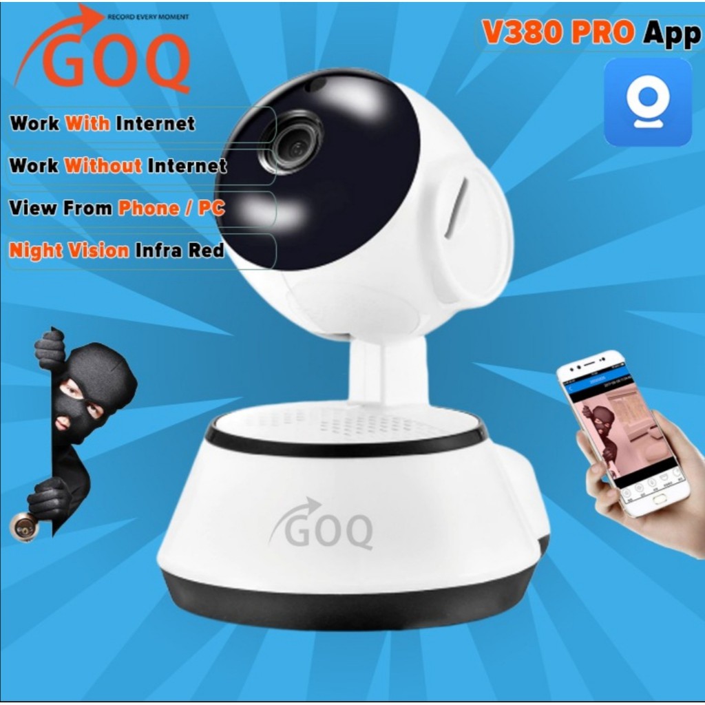 GOQ Q6 Wifi CCTV IP Security Camera Night Vision Cam V380 APP | Shopee ...