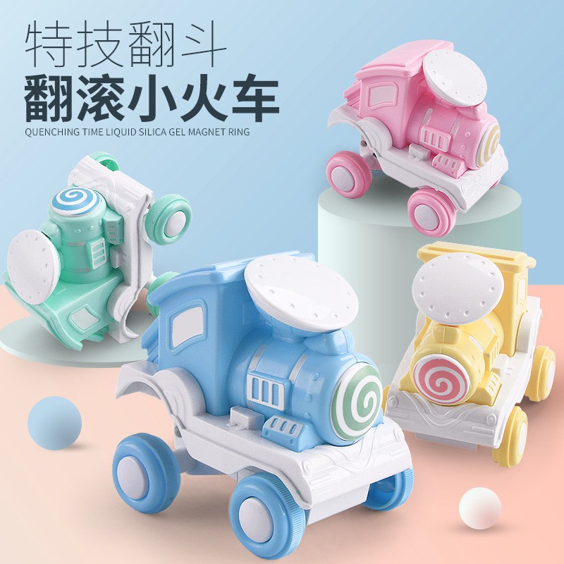 Children Mini Toy Train Stunt Press 360 Degree Rolling Inertia Car Toy ...