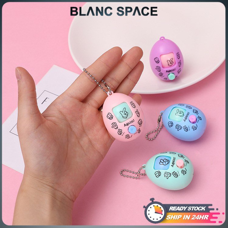 [BS] Rock Paper Scissors Toy Keychain Egg Shaped Morra Game Hanging Key ...