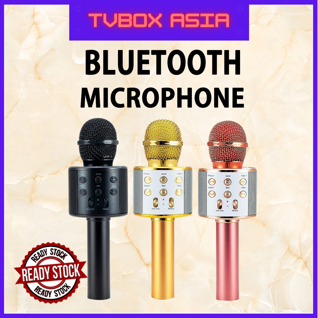 🔥Ready Stock🔥WS858 Wireless Karaoke Microphone Portable Bluetooth KTV Music Singing Speaker ...