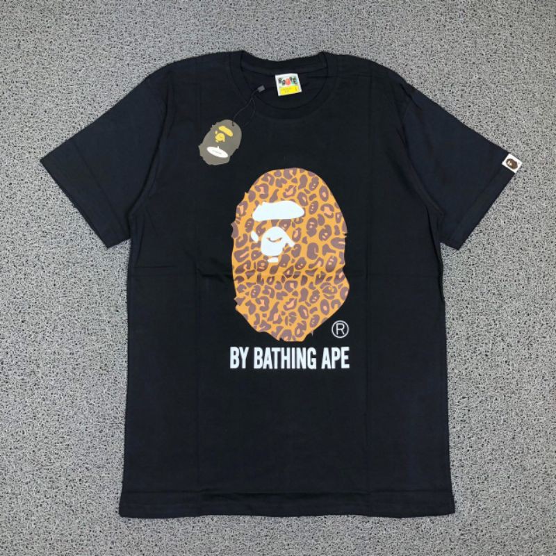Tshirt KOS Clothes A BATHING APE BAPE BIG HEAD LEOPARD BLACK LIKE ORI ...