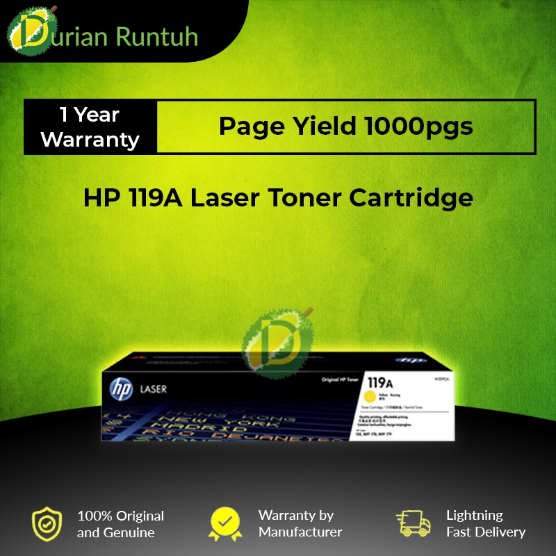HP 119A Black/ Cyan/ Magenta/ Yellow Original Laser Toner Cartridge ...