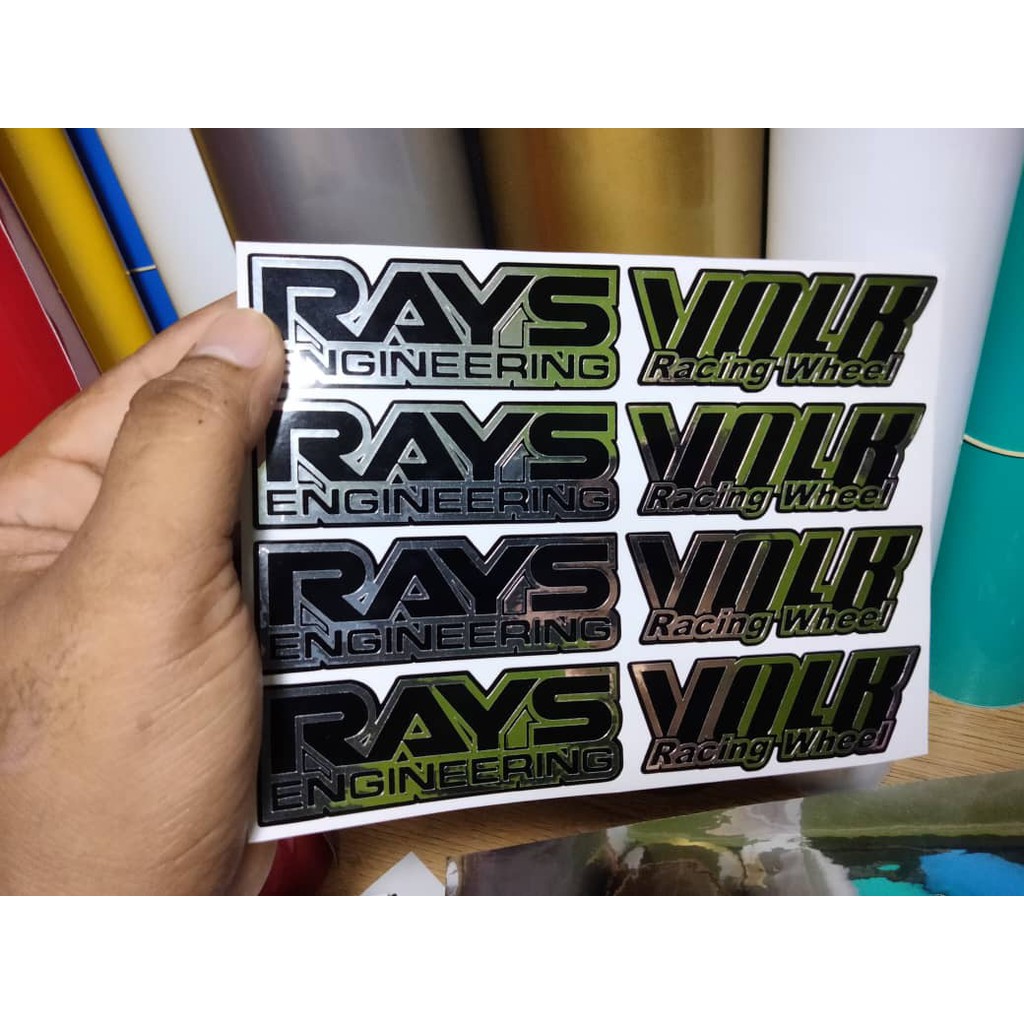 [Sticker Rim] Volk Rays TE37 Super Chrome. Sesuai Untuk Saiz RIM 14, 15 ...