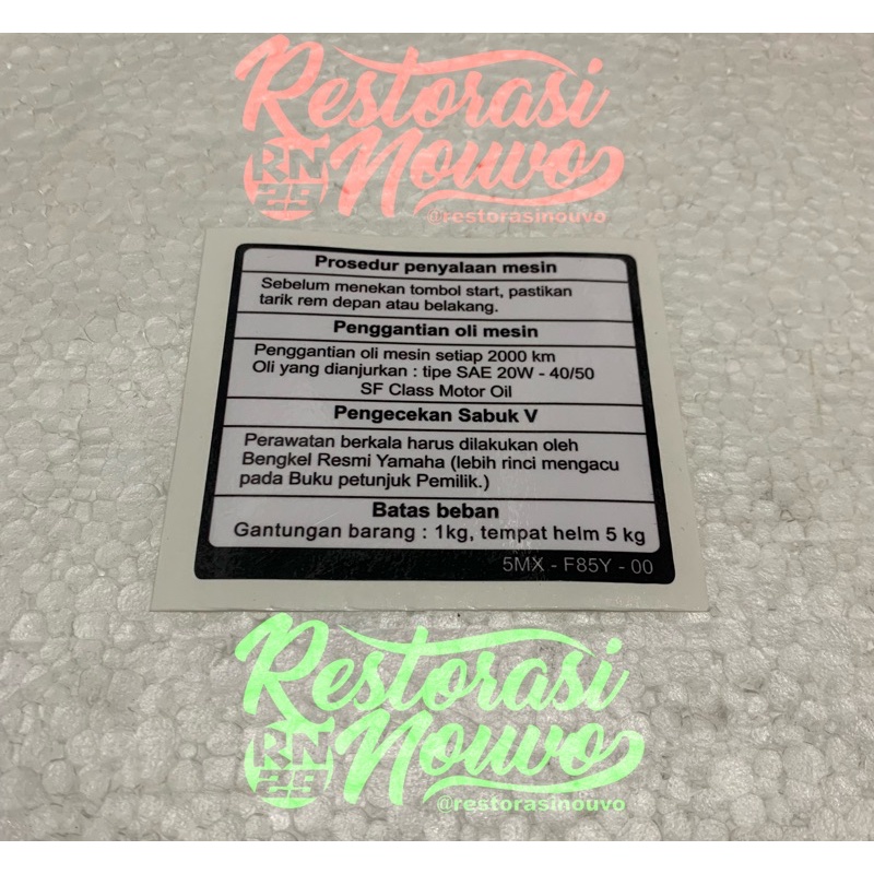 Nouvo Procedure sticker yamaha Procedure sticker nouvo Procedure ...