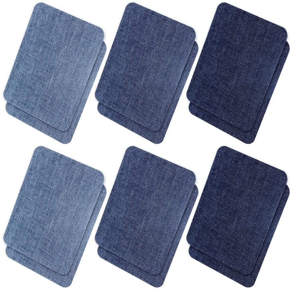 Iron On Denim Patches for Clothing Jeans, 12Pcs No-Sew Denim Patches ...