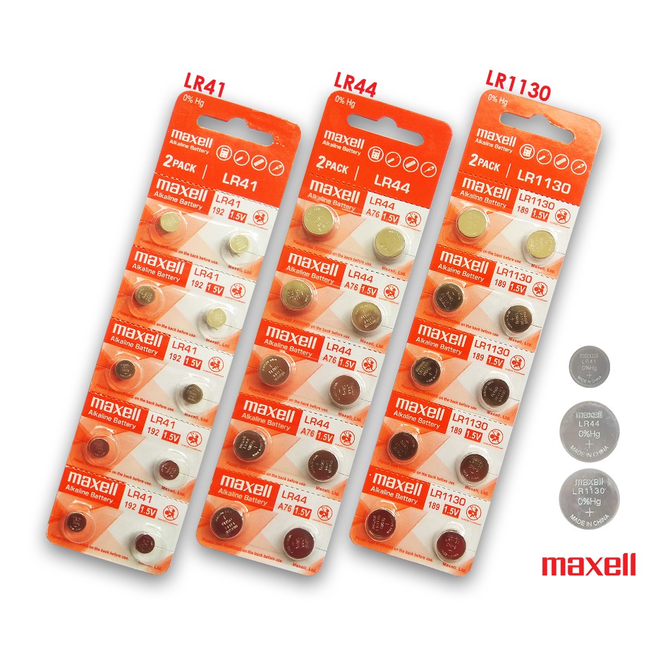 Original Maxell LR41 192/ LR44 A76/ LR1130 189 Alkaline 1.5V Battery (10 pcs) | Shopee Malaysia