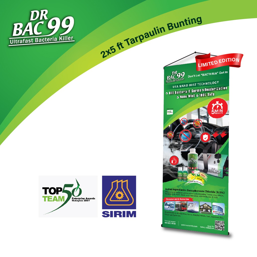 Dr Bac99 Nano Mist Banner Bunting Size 2x5 Material Tarpaulin Standard ...