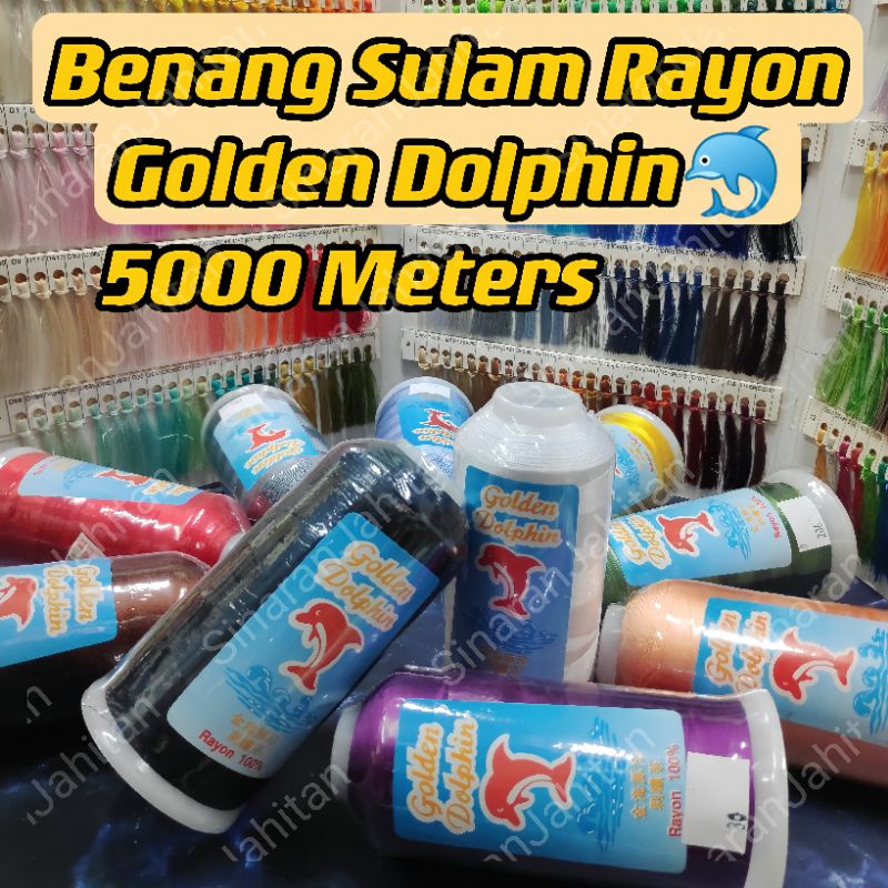(CARTA Warna Di Gambar 2-6)Benang Sulam Golden Dolphin 5000m ...