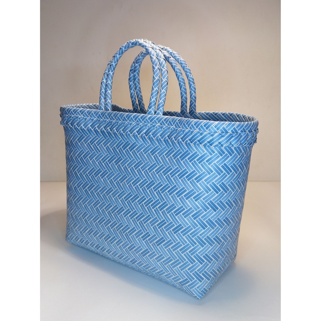 Hand Made Bag Top Handle Bag for Woman Blue and Black Medium Size ...
